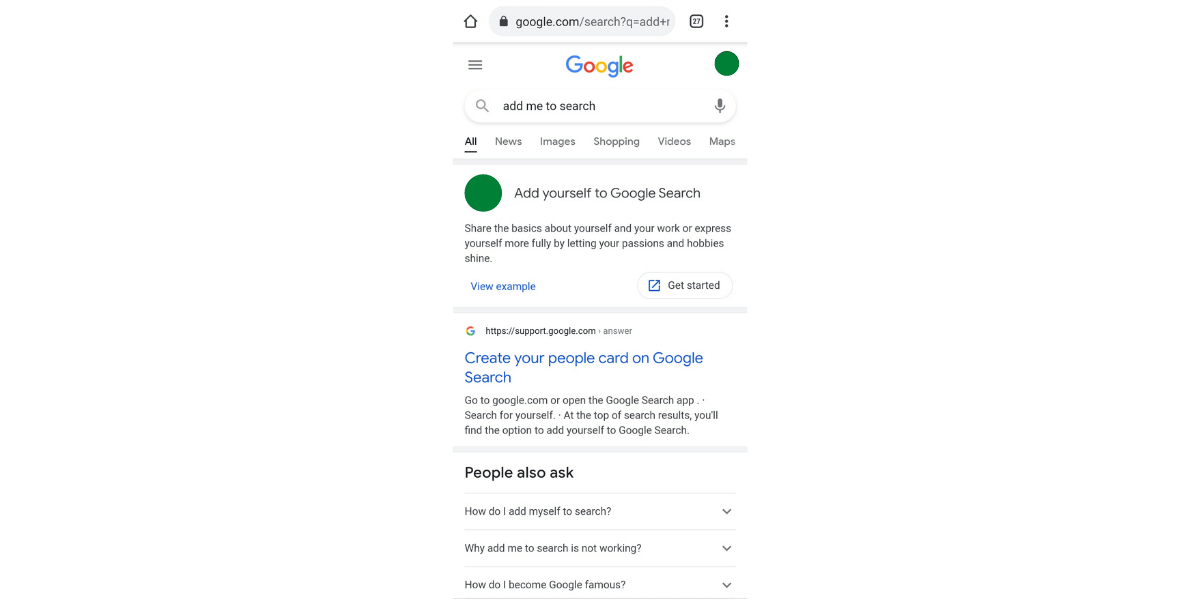 How To Create Virtual Visiting Cards Using Google People Card Feature ...