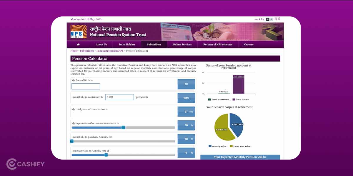 Best NPS Calculator Websites To Calculate Maturity Amount | Cashify Blog