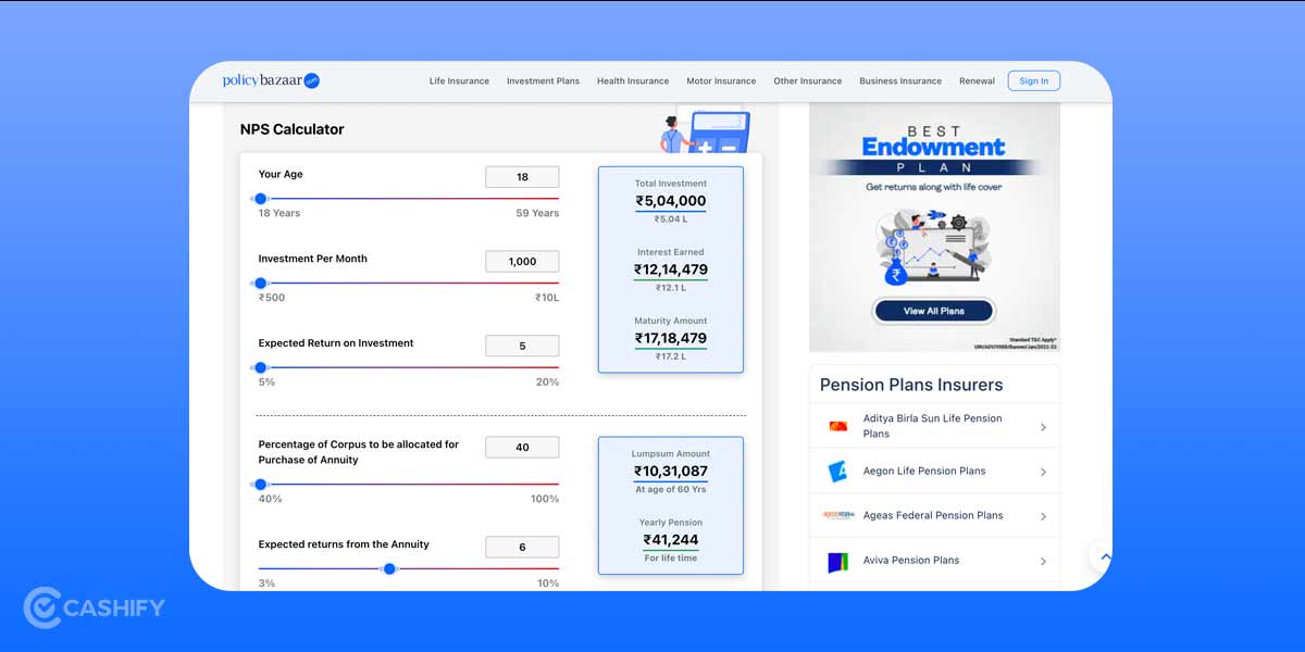 Best NPS Calculator Websites To Calculate Maturity Amount | Cashify Blog
