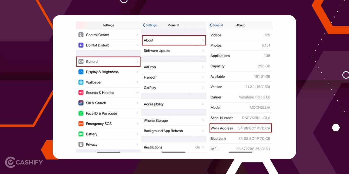 Check These 2 Simple Methods To Find The MAC Address On An iPhone ...