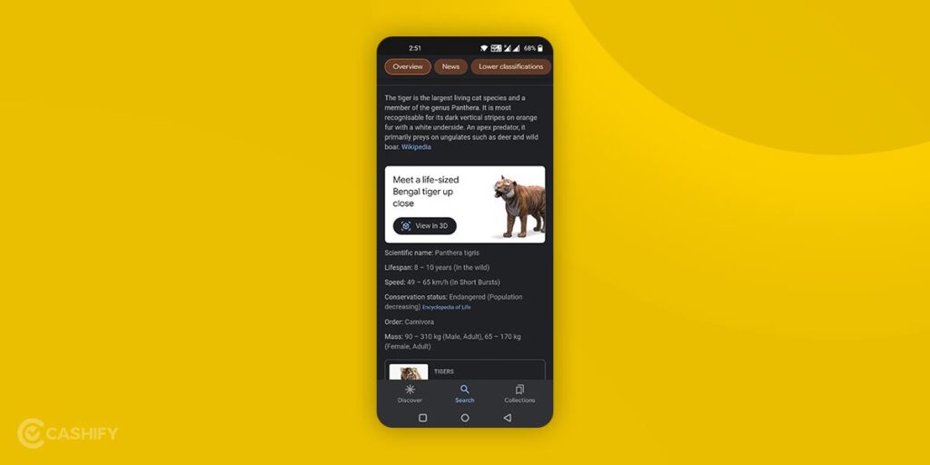 How to Witness 3D & Augmented Reality via Google's 3D Animals | Cashify ...
