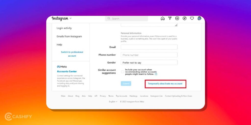 How To Deactivate Instagram Account In 2 Minutes! | Cashify Blog