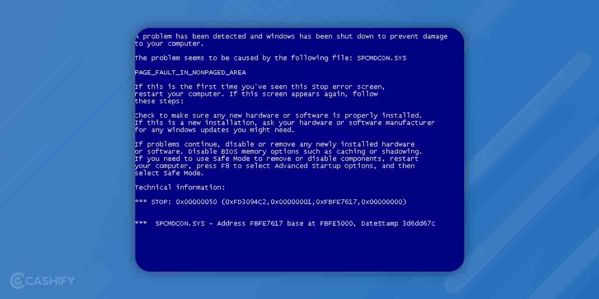 How To Fix Windows Blue Screen Errors? | Cashify Blog