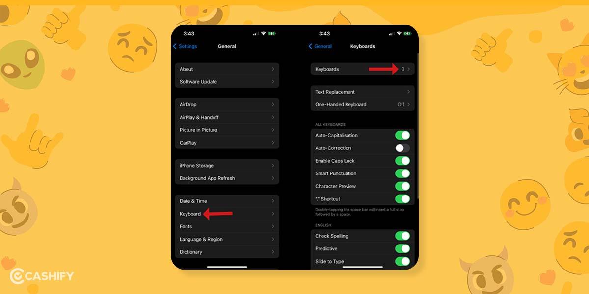 How To Enable Hidden Emoticon Keyboard On iOS | Cashify Blog