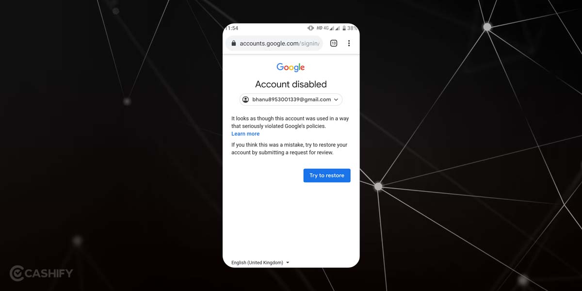 To Activate An Inactive Gmail Account | Cashify Blog