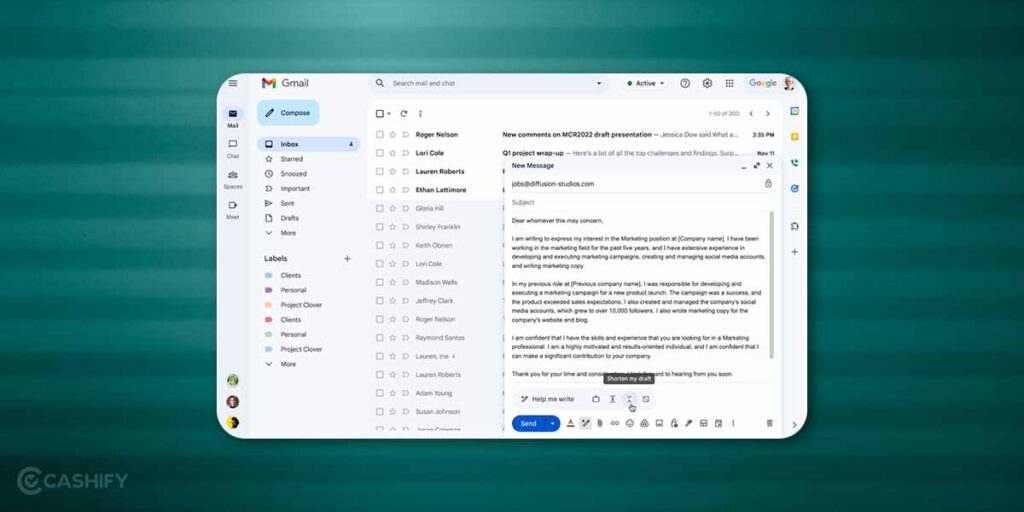 Harnessing AI Power: Mastering Gmail's "Help Me Write" Tool | Cashify Blog