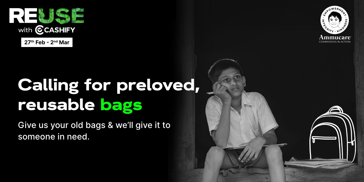 ReUse With Cashify: Donate Your Preloved Bags To Those In Need ...